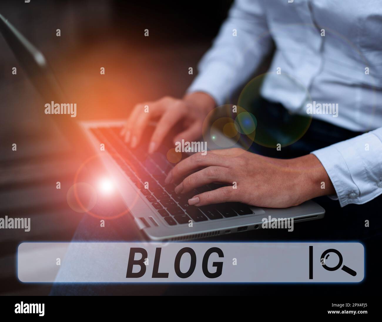 Writing displaying text Blog, Internet Concept A regularly updated website web page written in ...