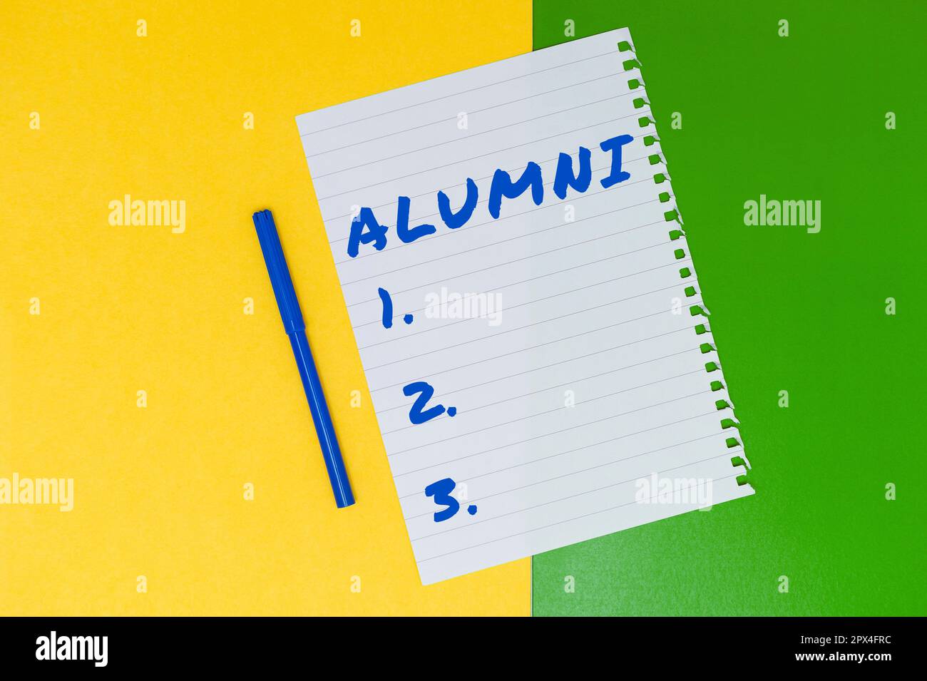 Writing displaying text Alumni, Word for former pupil or student ...