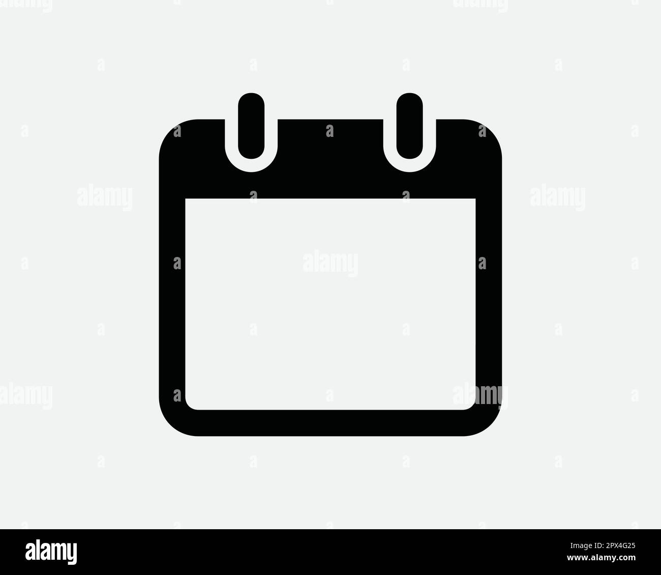 Blank Calander Icon Empty Template Month Day Page Event Schedule Appointment Reminder Sign