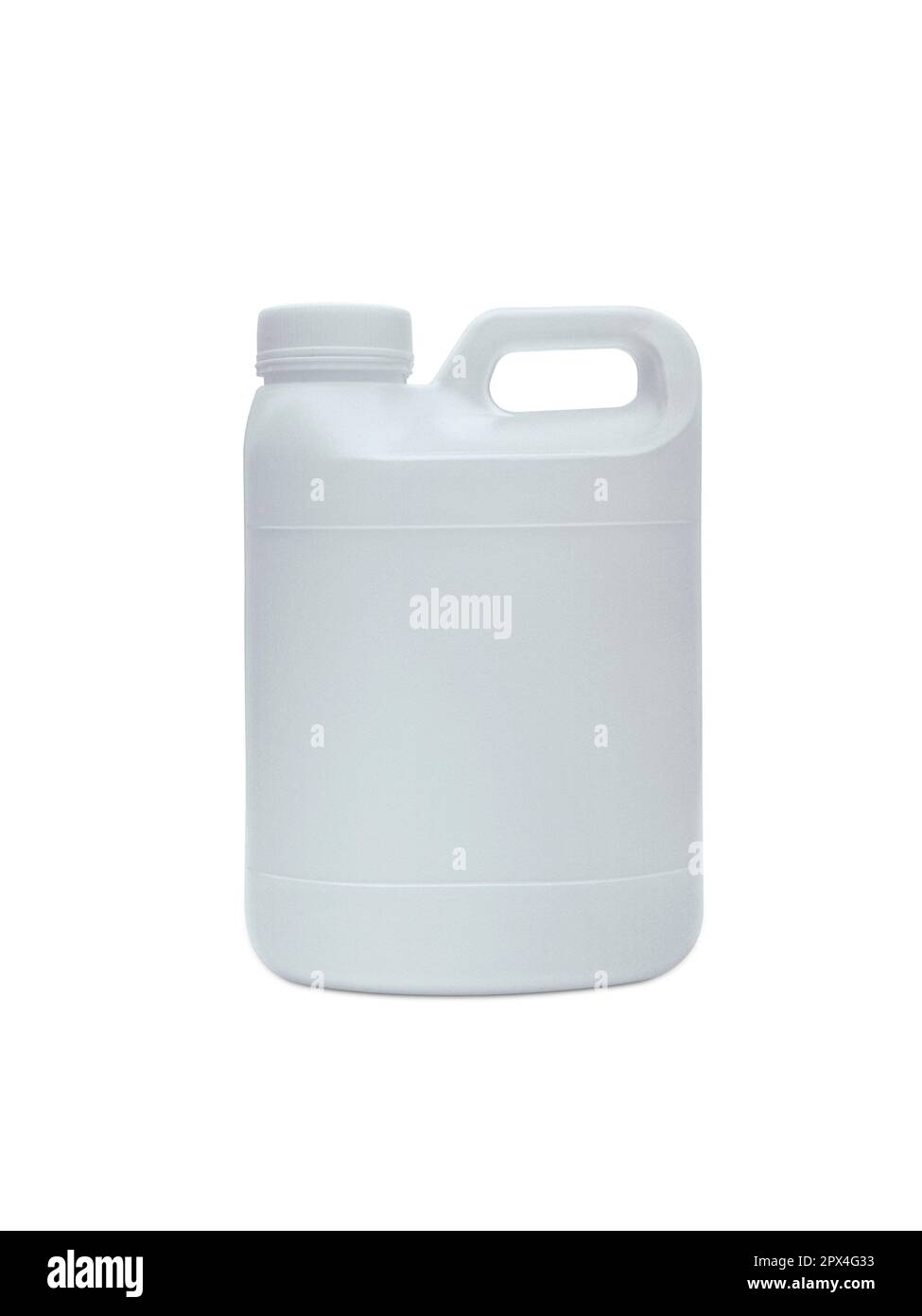 White plastic jerry can is isolated on a white background Stock Photo ...