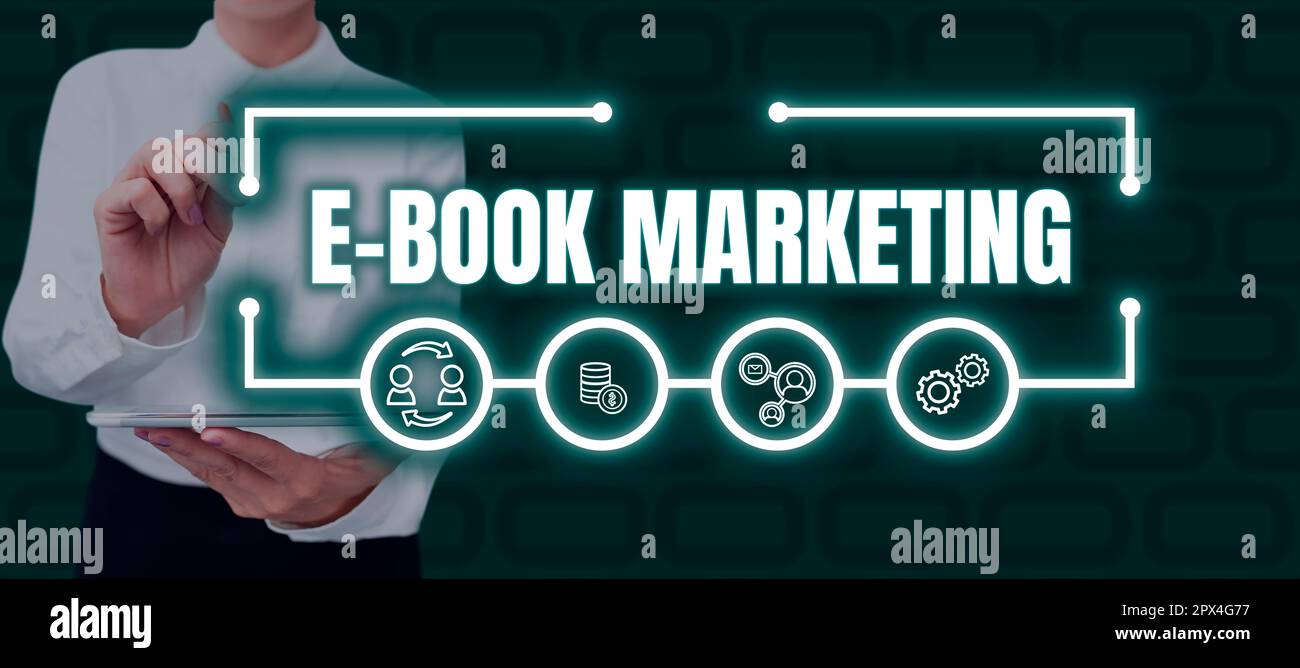 Writing displaying text E Book Marketing, Internet Concept digital file ...