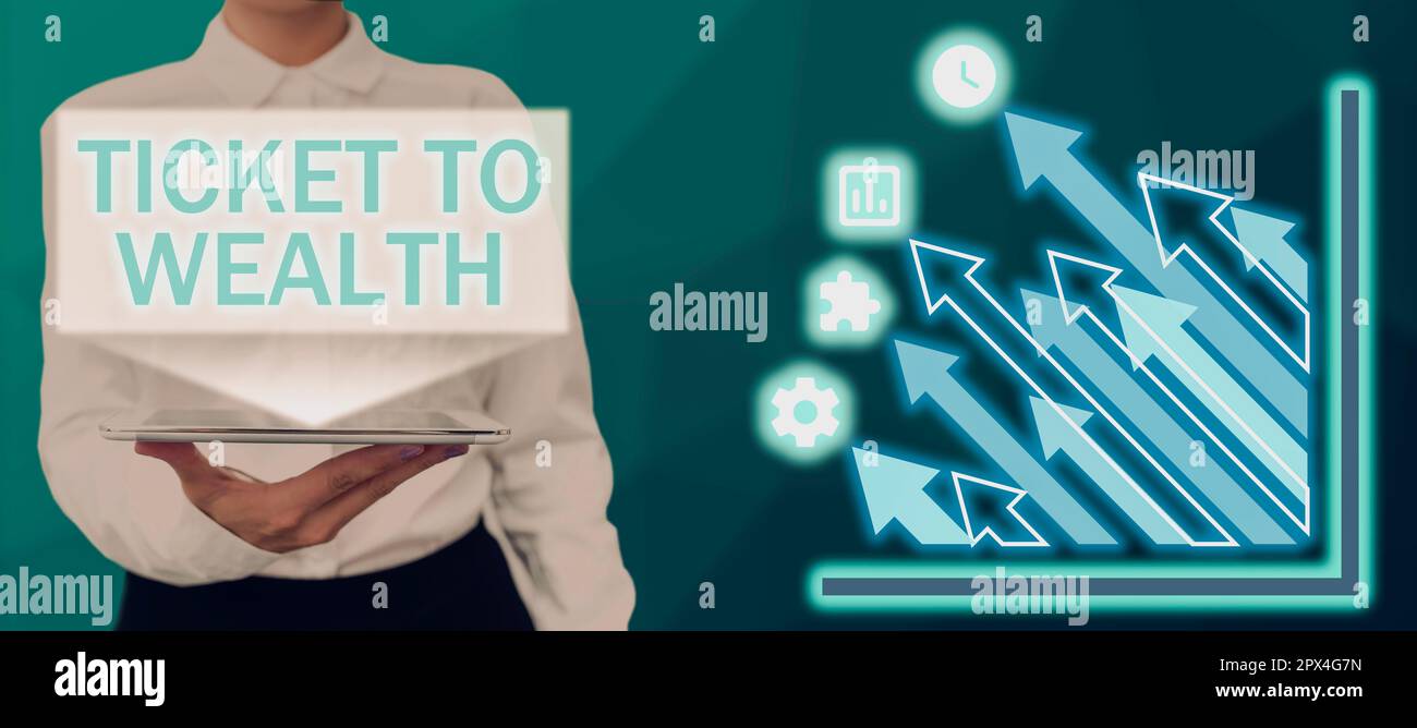 Conceptual caption Ticket to Wealth, Internet Concept Wheel of fortune Passage to Successful and ...