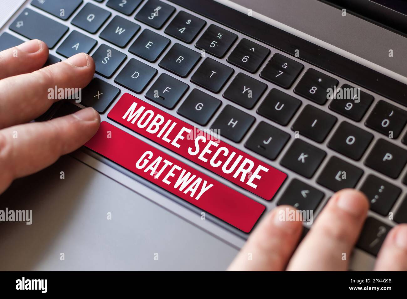 Text caption presenting Mobile Secure Gateway, Internet Concept ... Text caption presenting Mobile Secure Gateway, Internet Concept ...