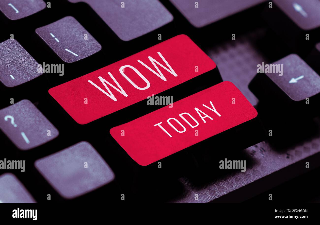 Text sign showing Wow, Business idea Expressing astonishment and awe ...