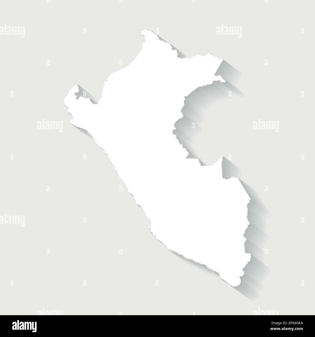 Simple white Peru map on gray background, vector, illustration, eps 10 ...