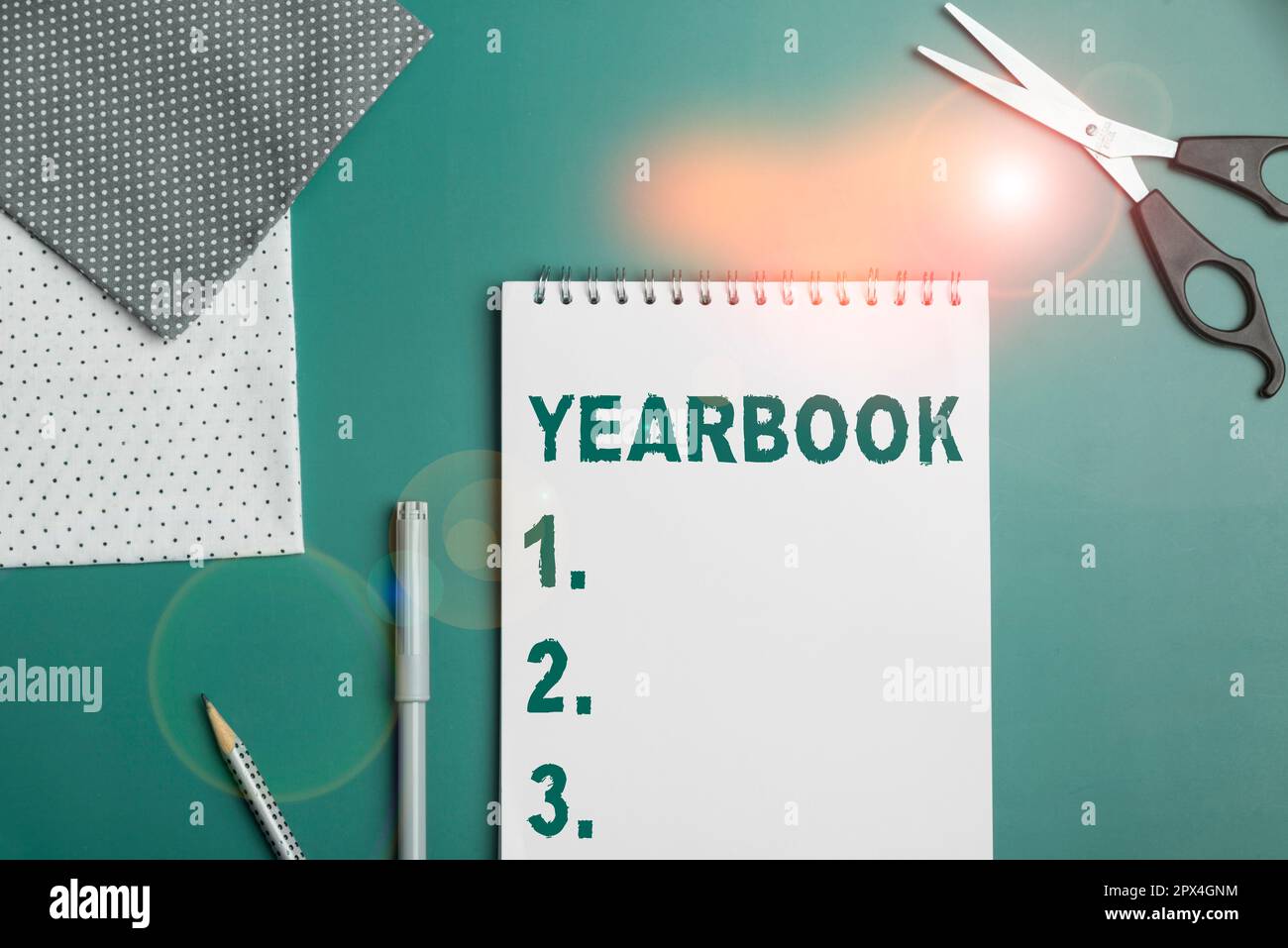 Text showing inspiration Yearbook, Word Written on publication compiled ...