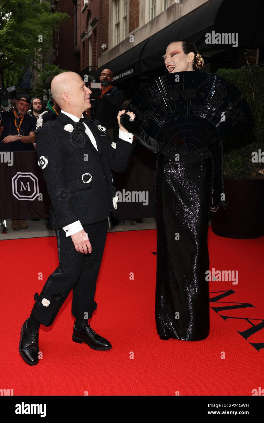 Richie Jackson, left, and Jordan Roth depart The Mark Hotel prior to ...