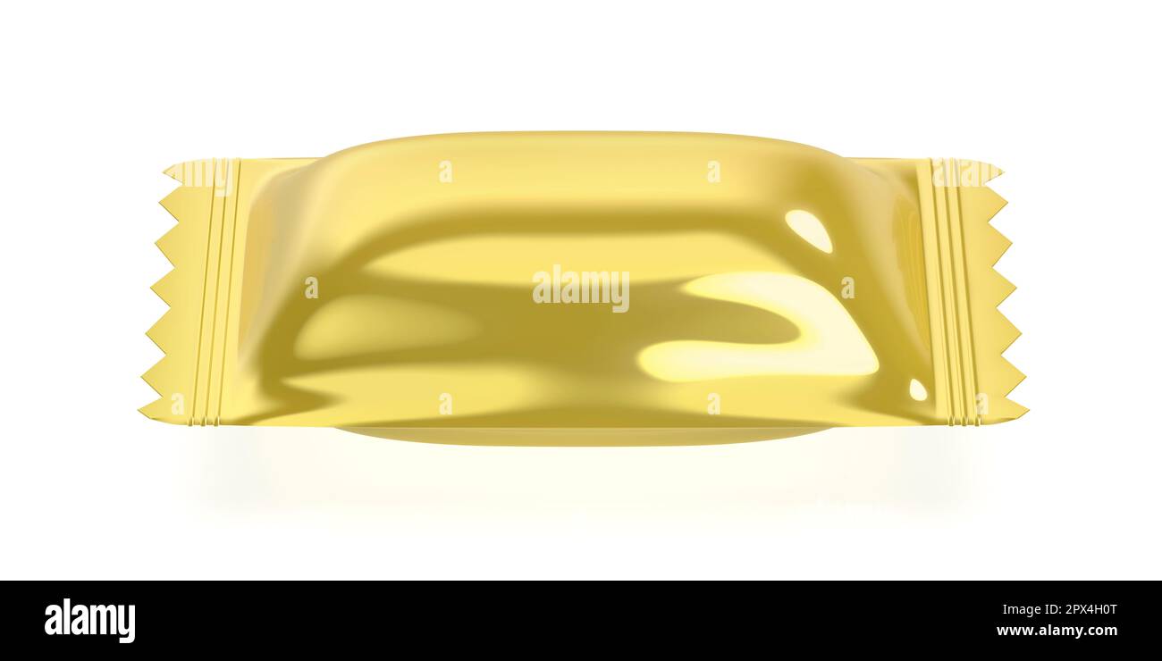 Blank gold sachet for hard candy or other food product Stock Photo - Alamy