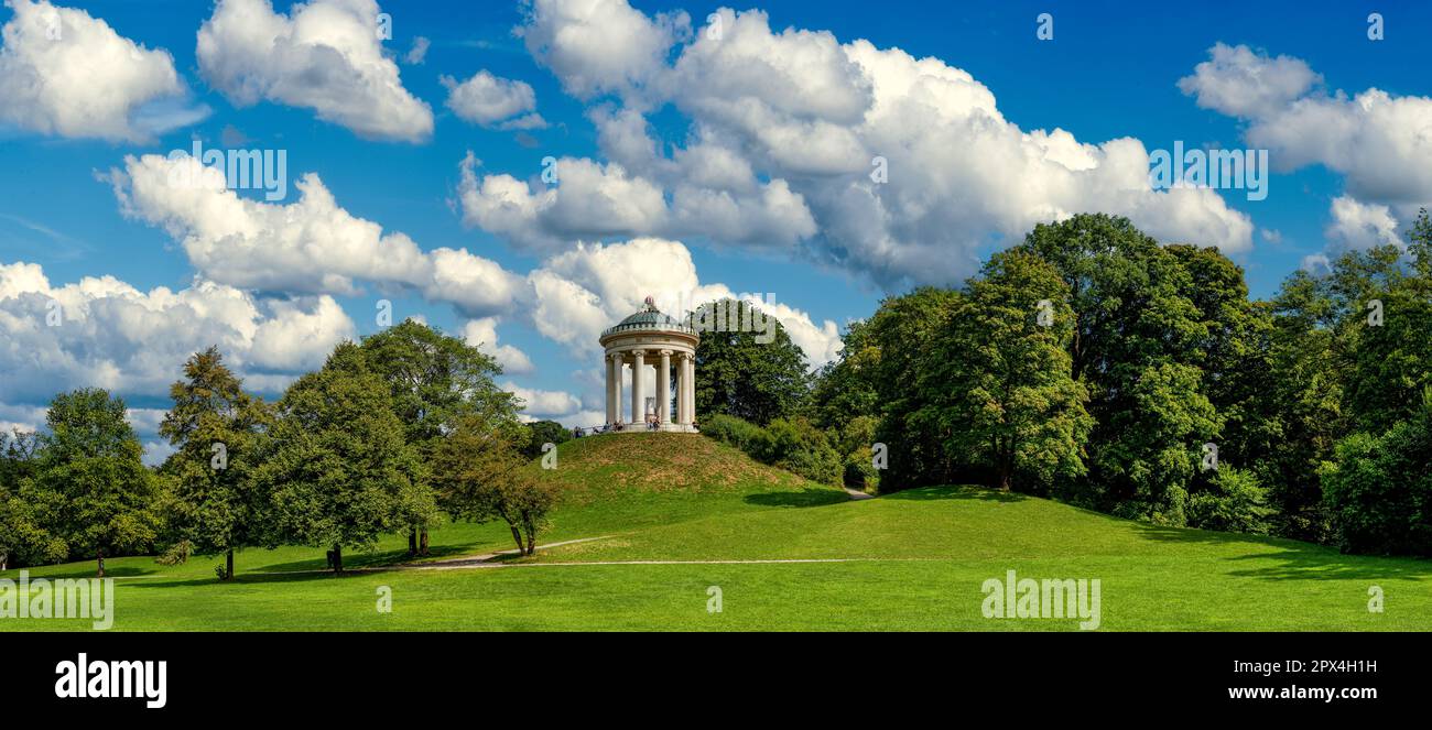 The Round Temple or Monopteros Temple in the English Garden in Munich ...