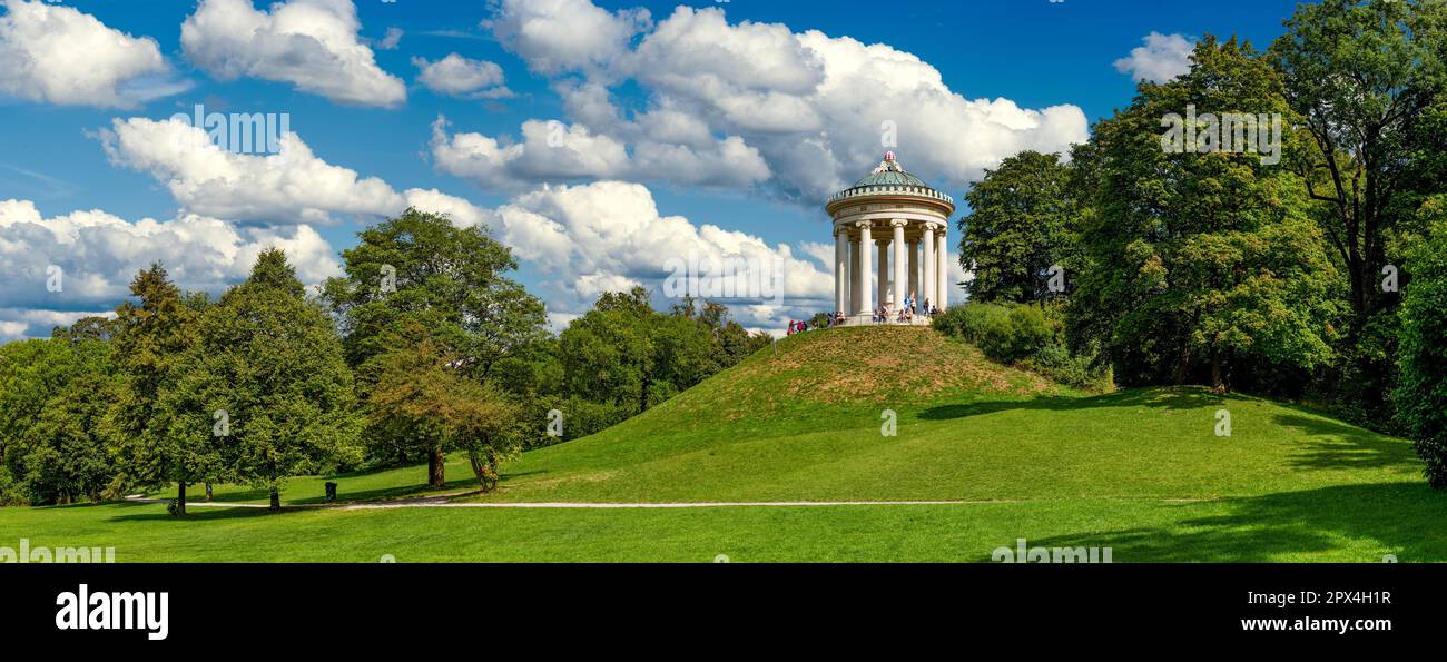 The Round Temple or Monopteros Temple in the English Garden in Munich ...