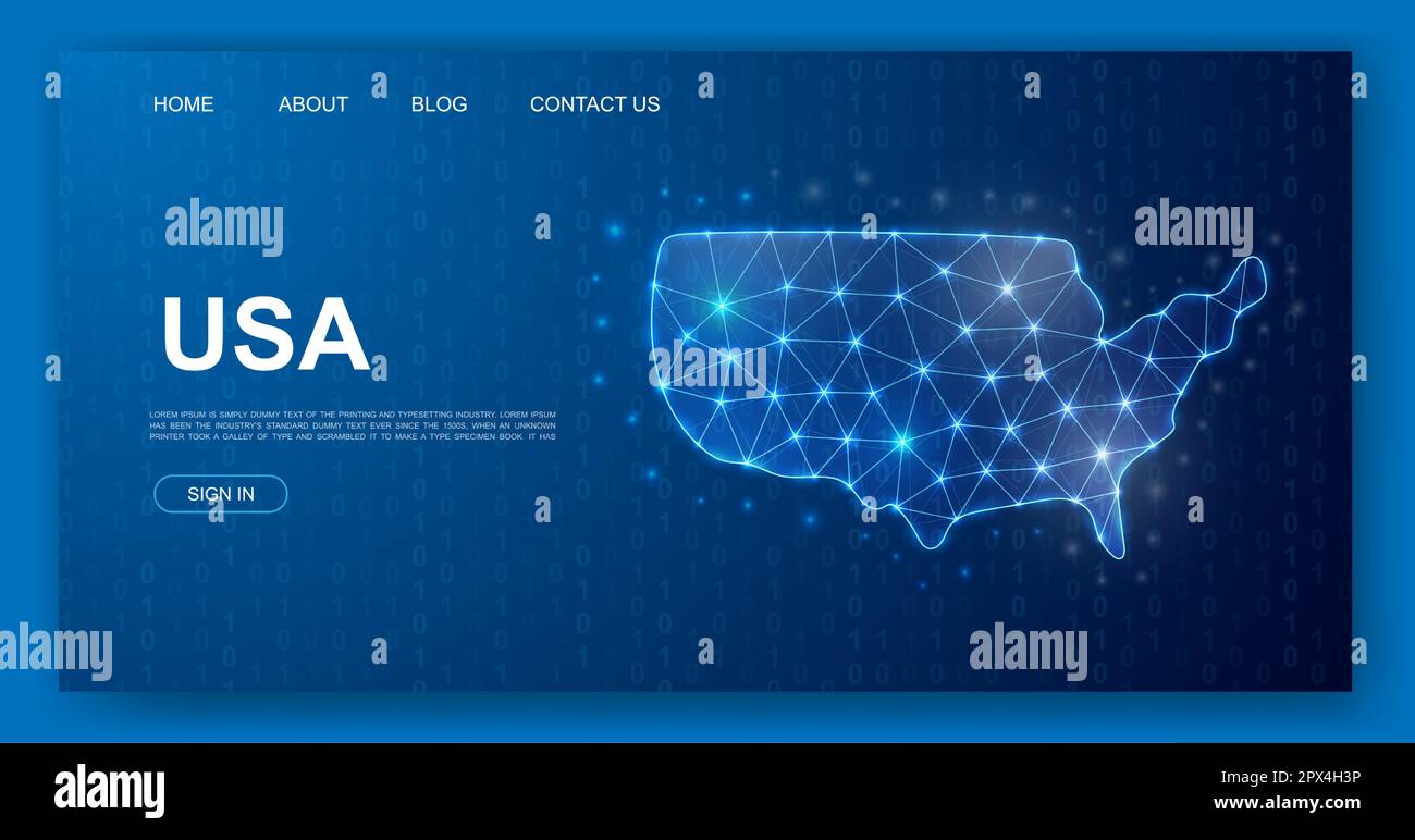 USA 3d polygonal website template. United States of America design ...
