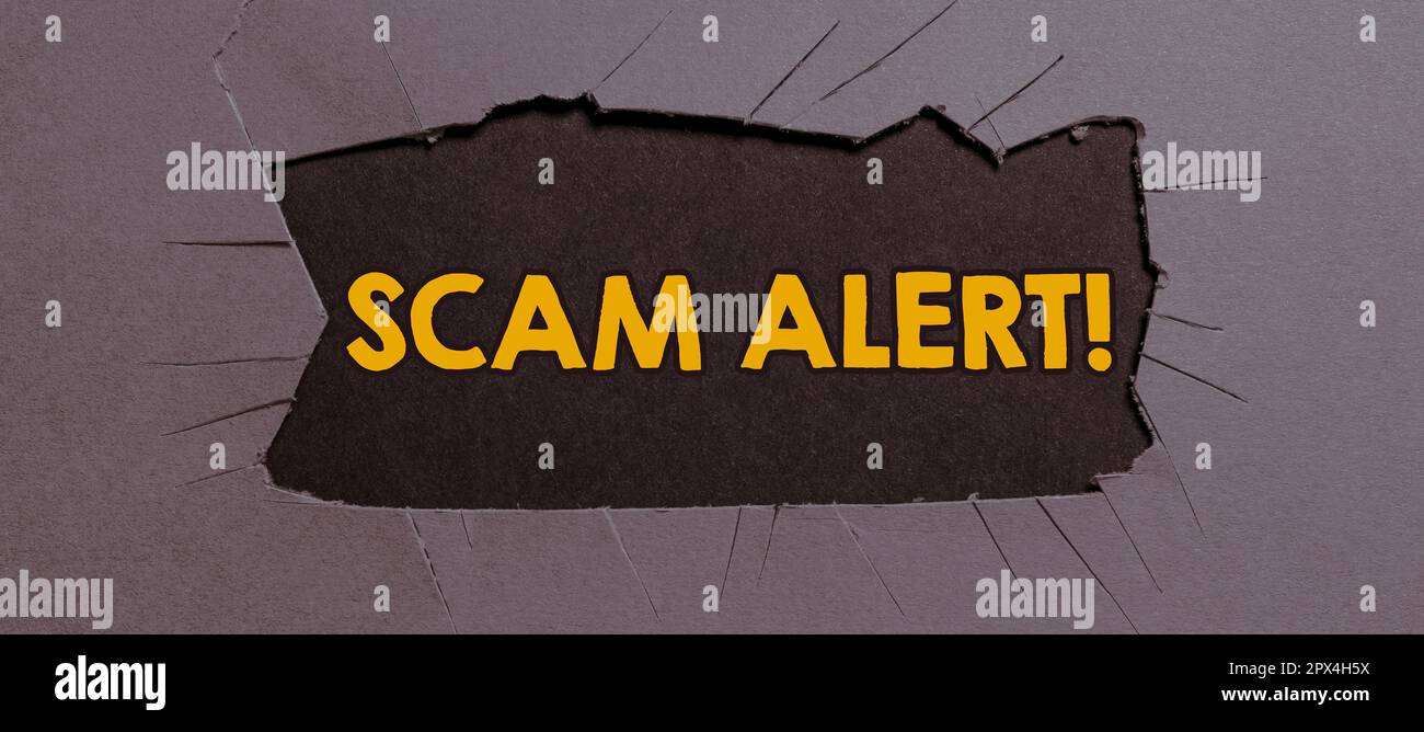 Writing displaying text Scam Alert, Business approach warning someone ...
