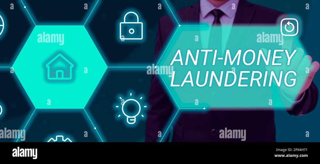 Conceptual display Anti Money Laundering, Internet Concept stop ...