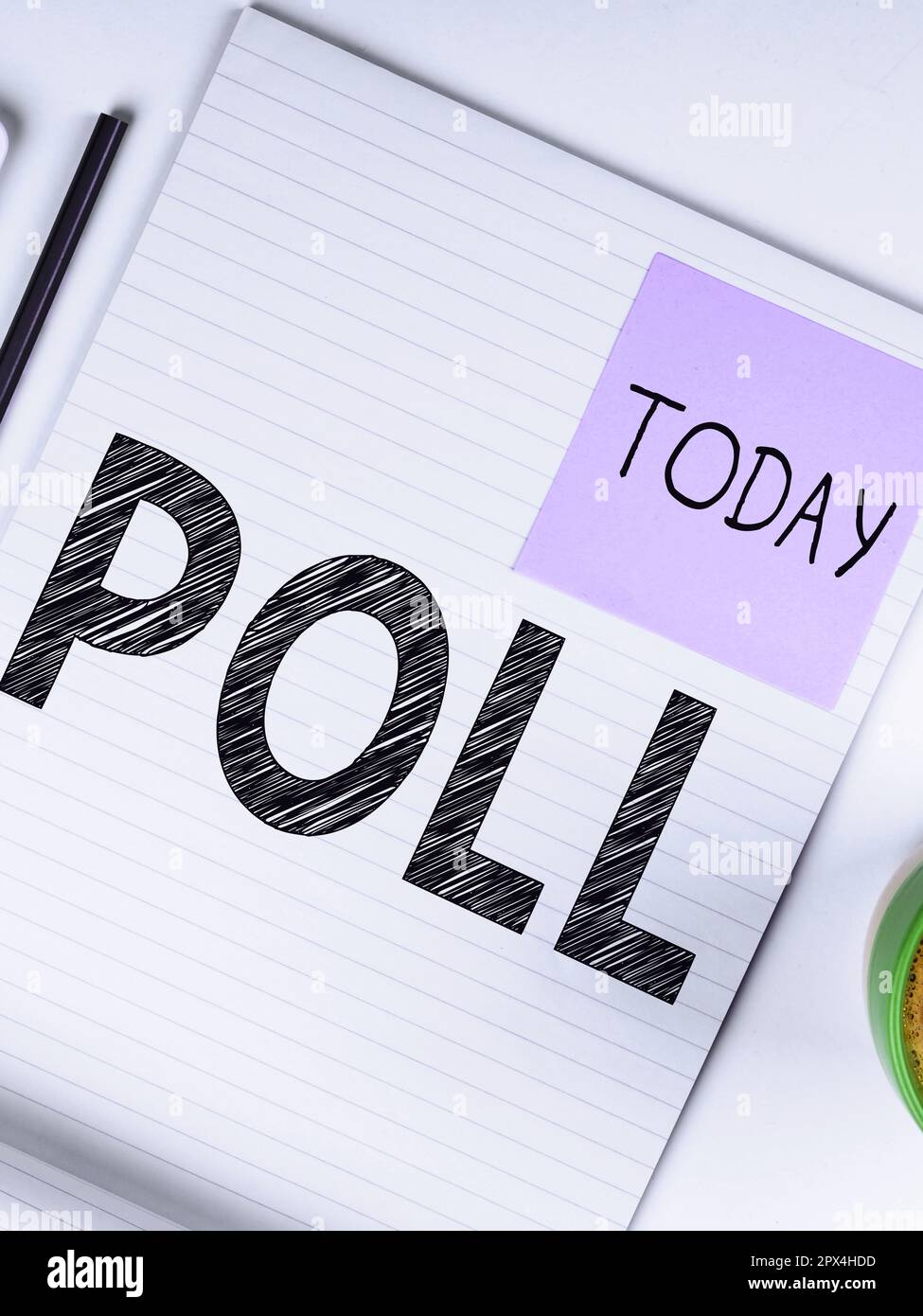 Conceptual Display Poll Word Written On Record Of The Number Of Votes