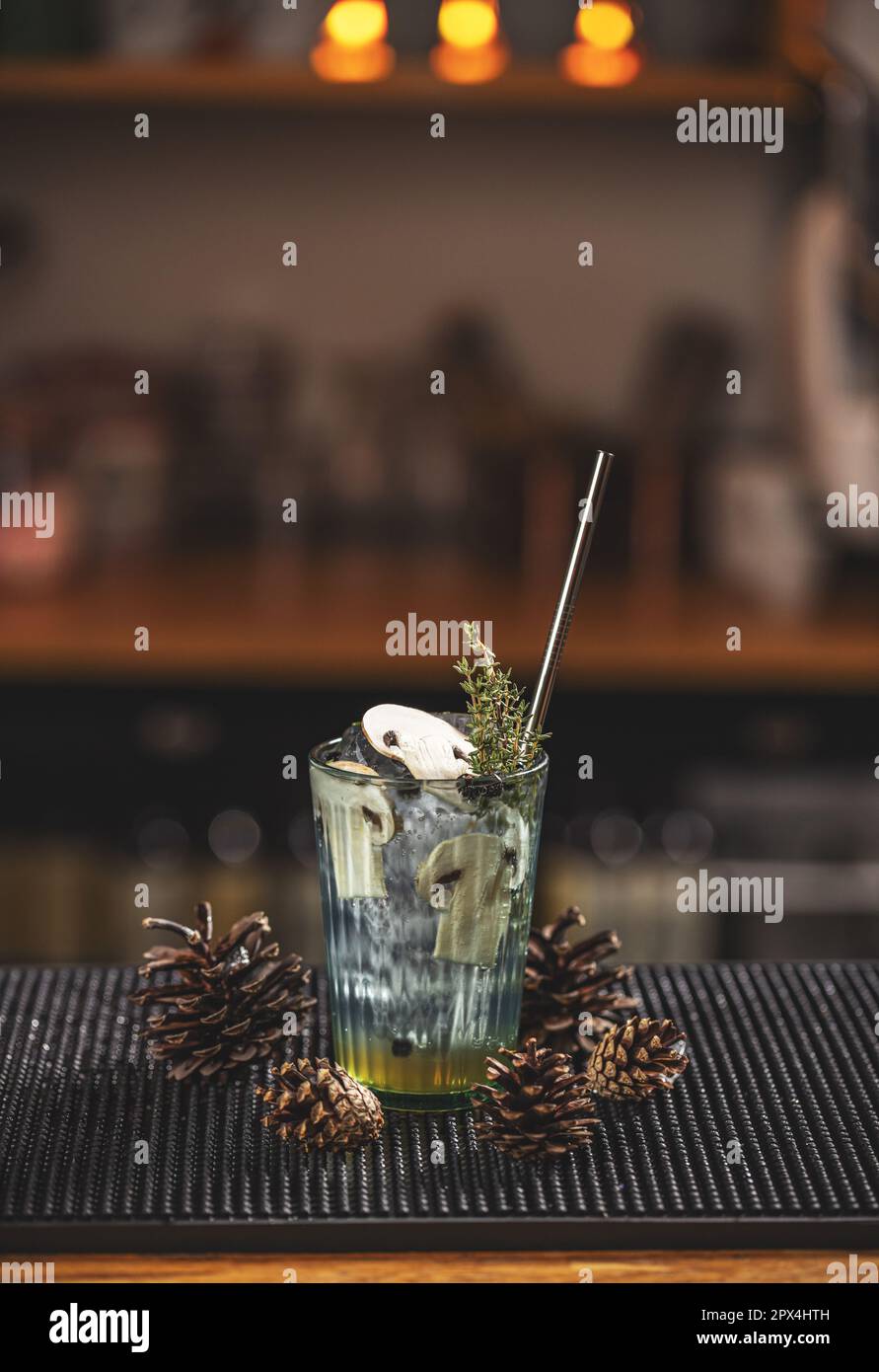 Winter drinks. Christmas holiday non alcoholic beverage. Lemonade with ...