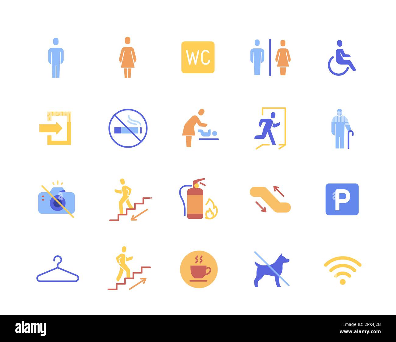 Set of toilet color icons Stock Vector Image & Art - Alamy