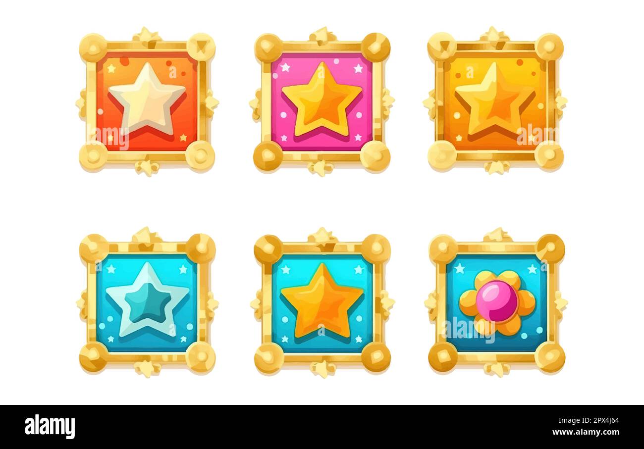 set vector pixel illustration of winner golden trophy victory game ...