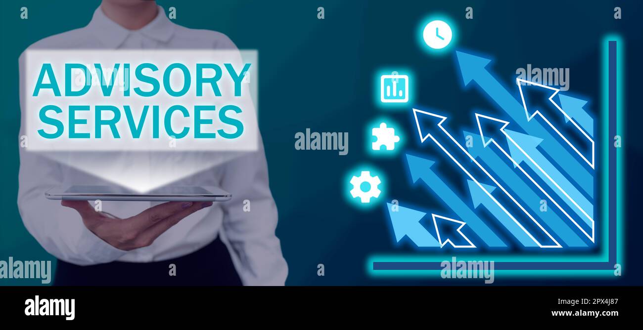 Hand writing sign Advisory Services, Conceptual photo Support actions ...