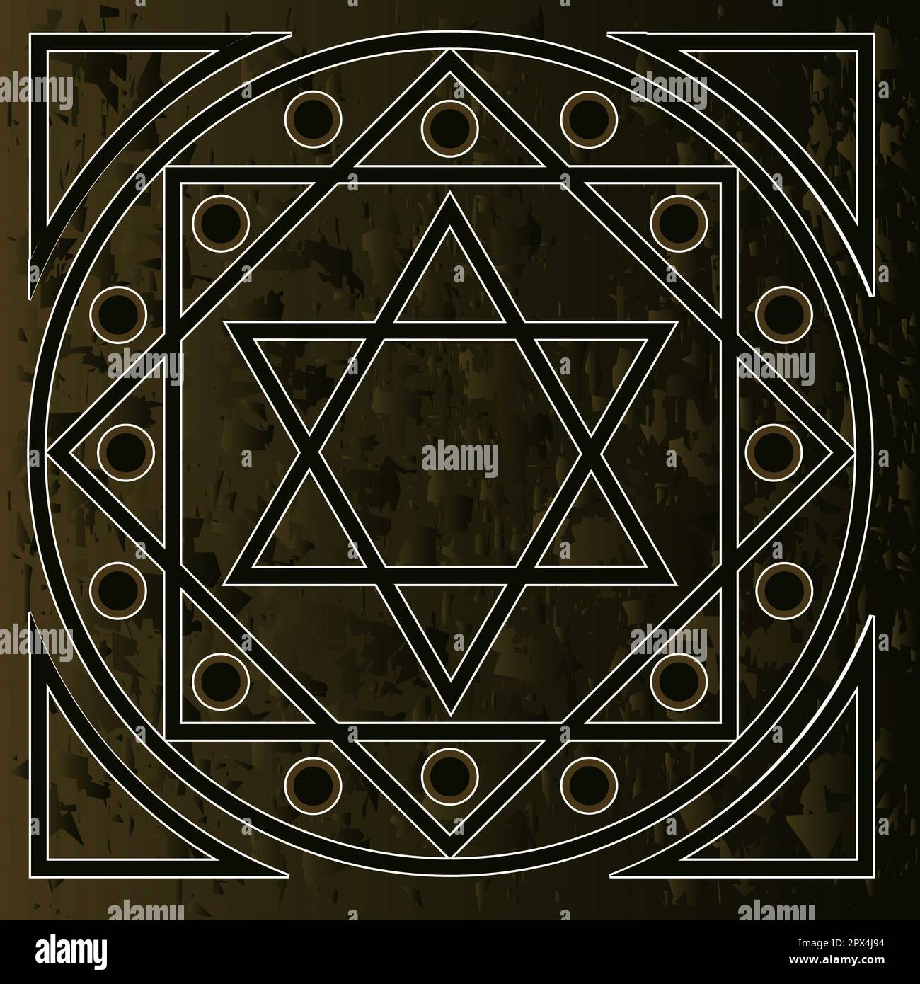 The Star of King David pattern over a smooth dark rock face Stock Photo ...