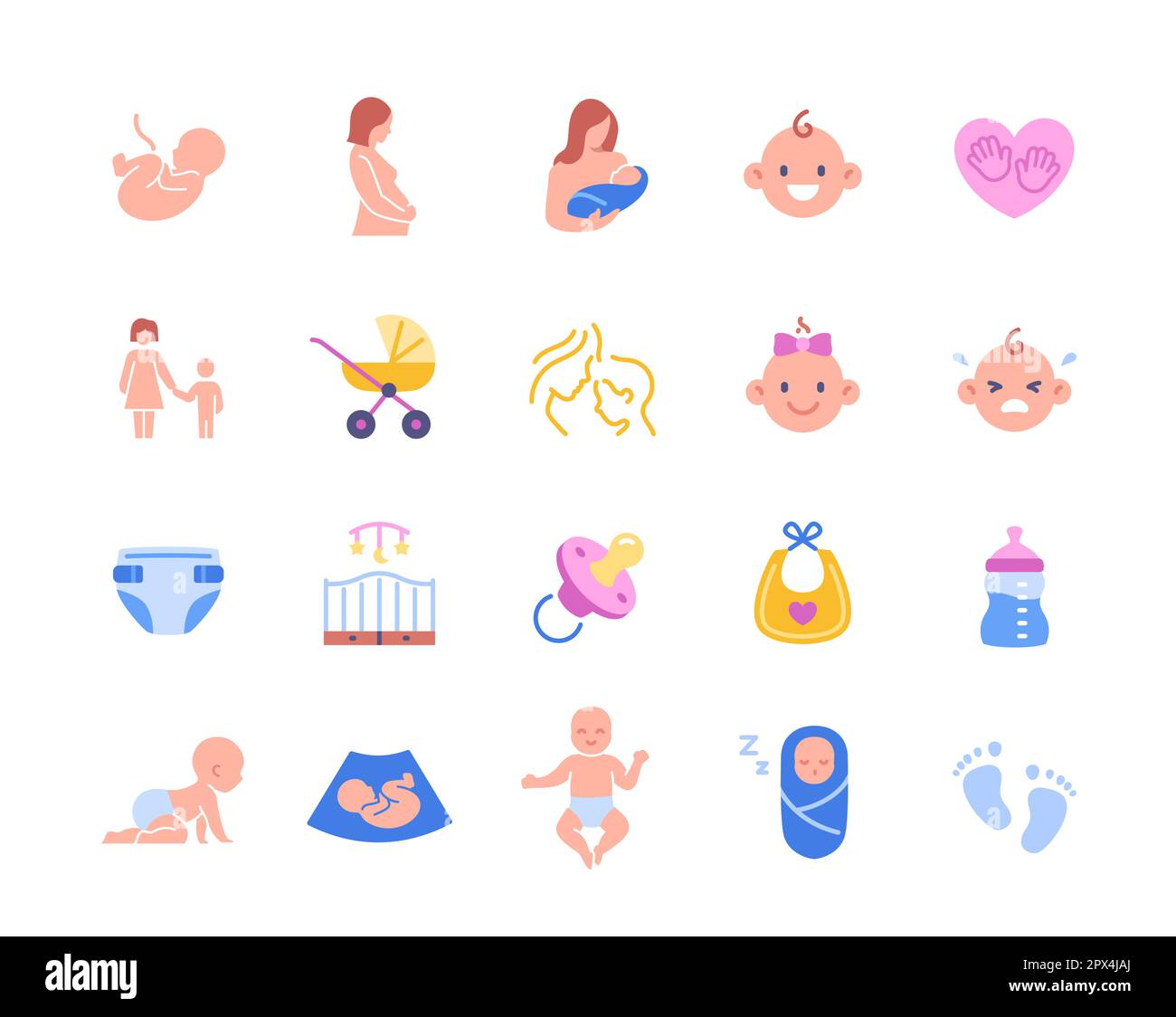 Maternity color icons set Stock Vector Image & Art - Alamy