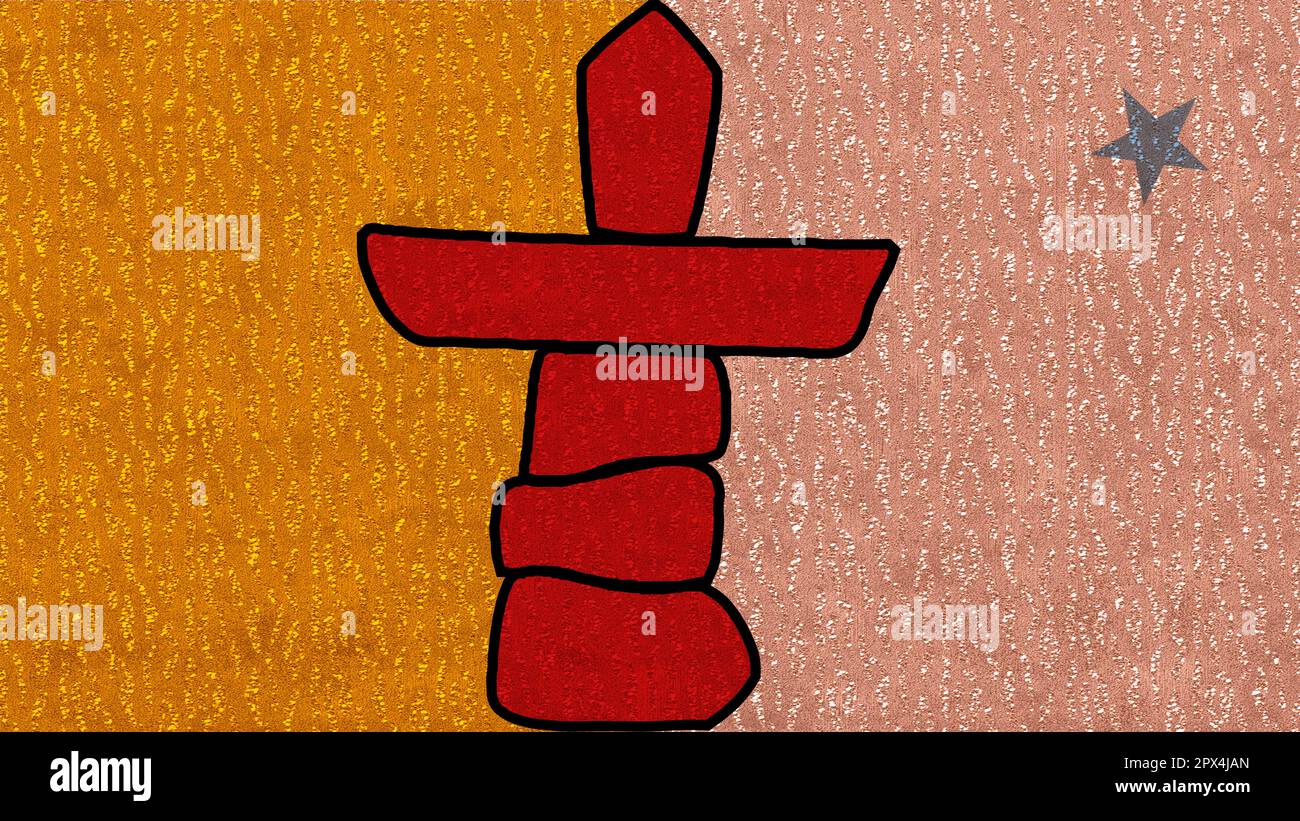 The official flag of Nunavut featuring the traditional Inuit land ...