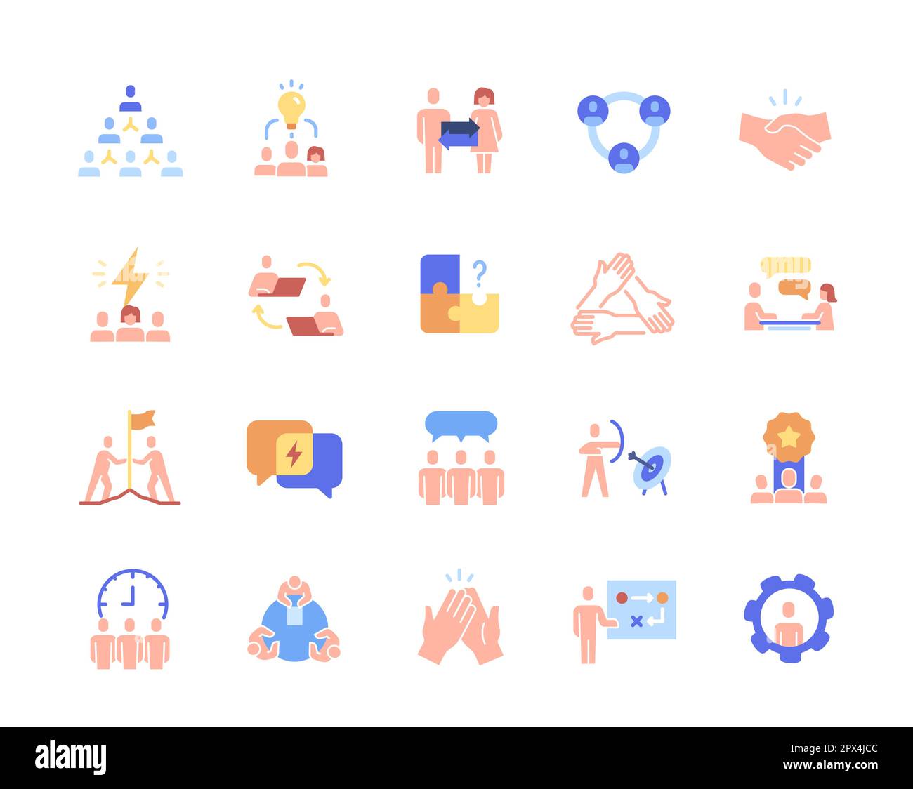 Teamwork color icons set Stock Vector Image & Art - Alamy