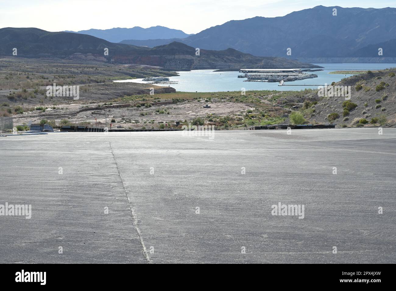 Drought conditions at Callville Bay at Lake Mead in Nevada Stock Photo ...