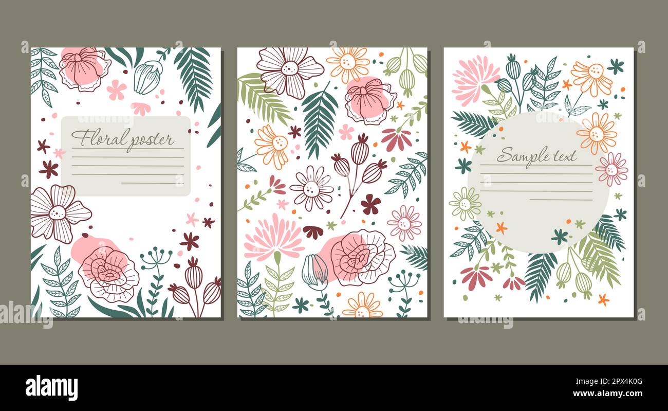 Set of universal floral templates Stock Vector Image & Art - Alamy