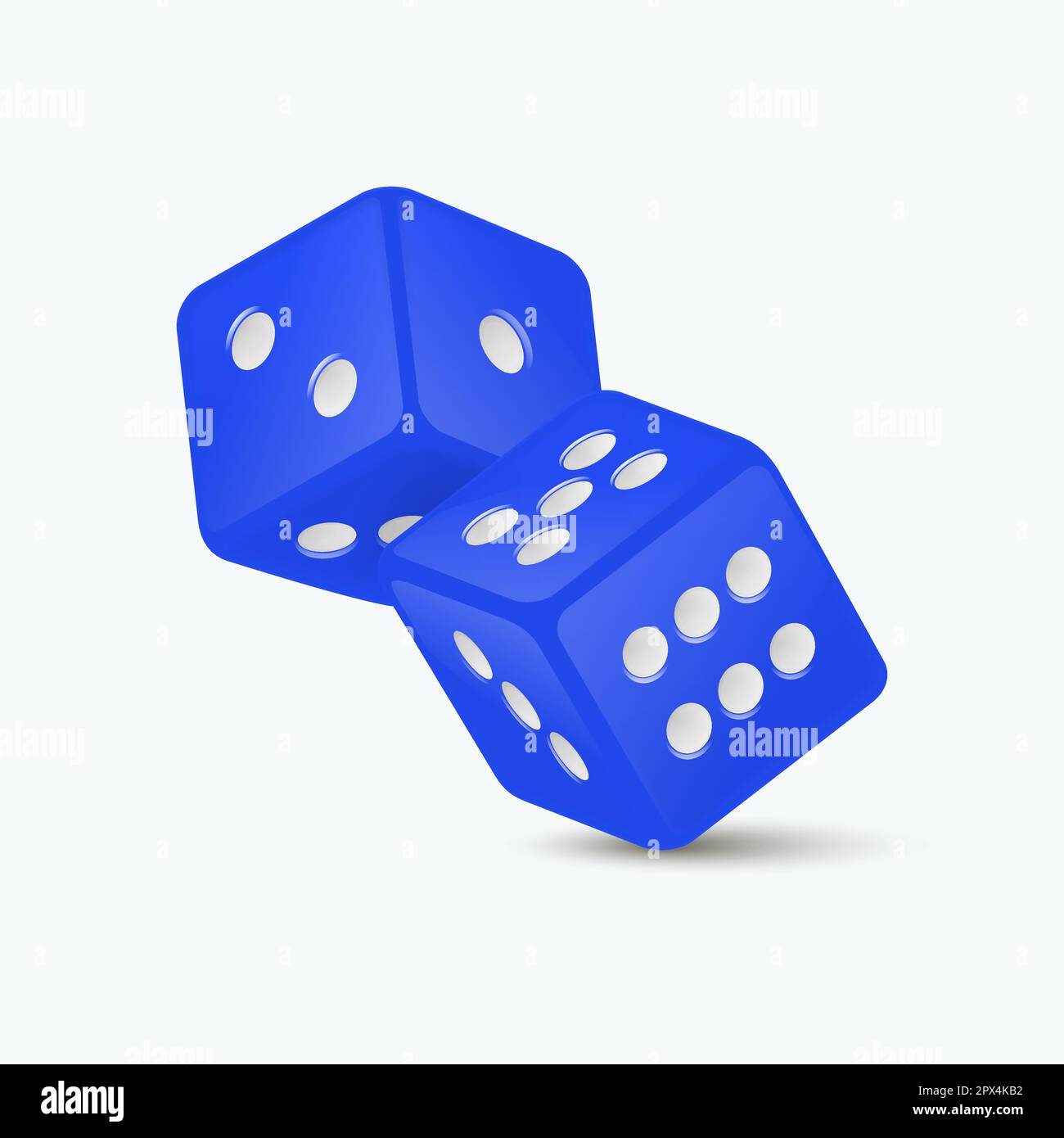Vector 3d Realistic Blue Game Dice with White Dots Set Closeup Isolated ...