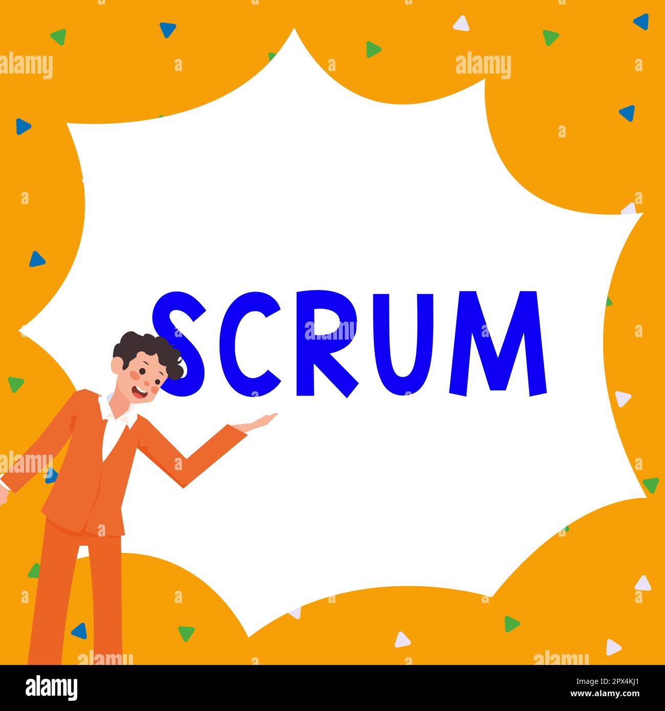 Hand writing sign Scrum, Business idea handwriting as distinct from ...