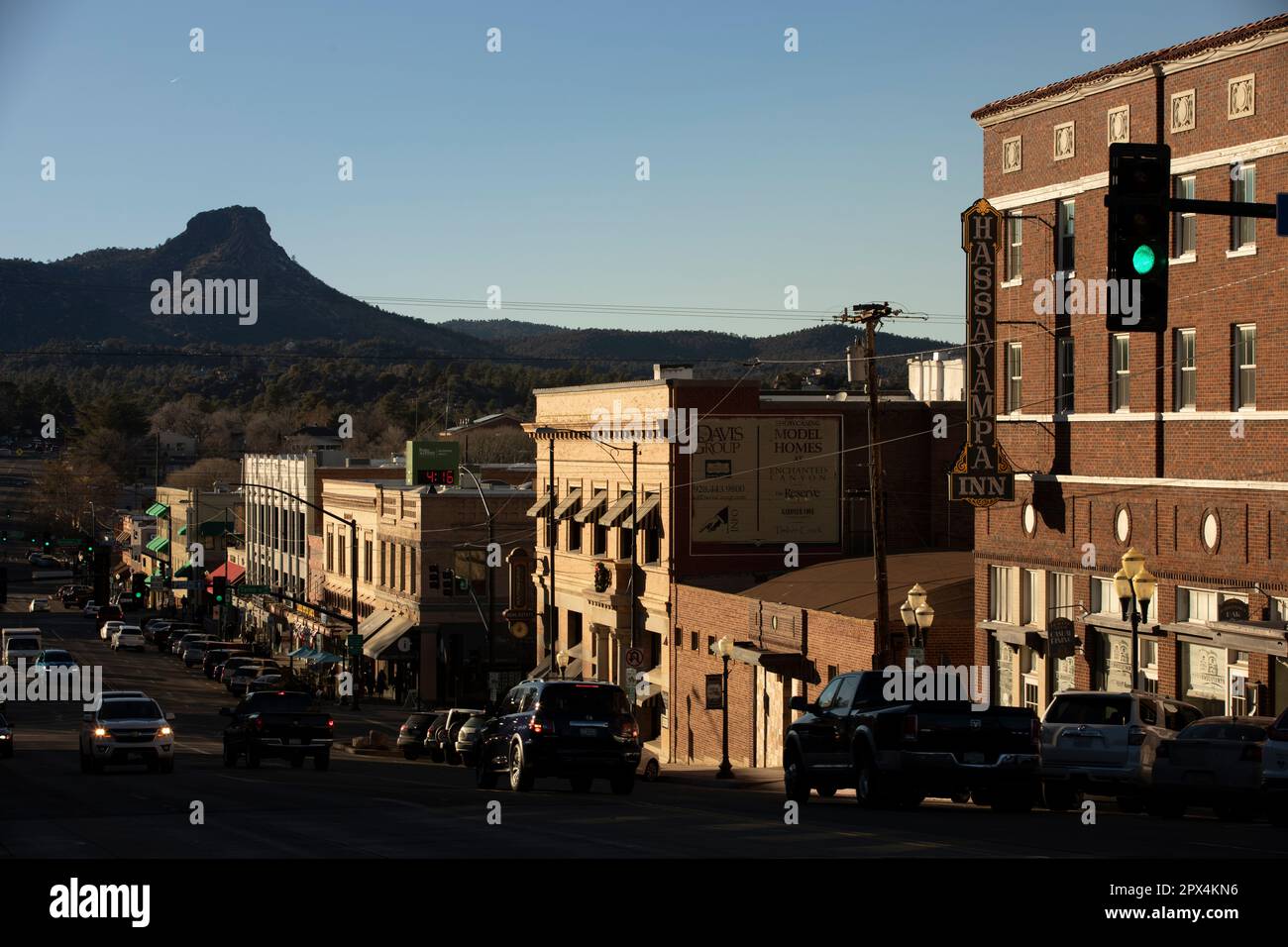Prescott, Arizona, USA - January 9, 2022: Sunset light shines on ...