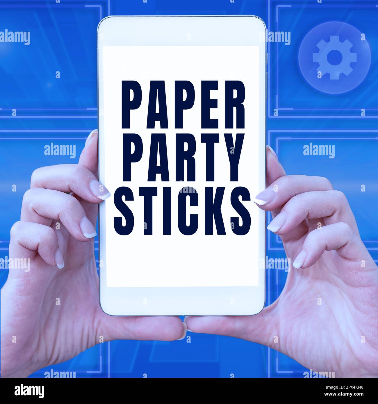 Writing displaying text Paper Party Sticks, Word for hard painted paper ...