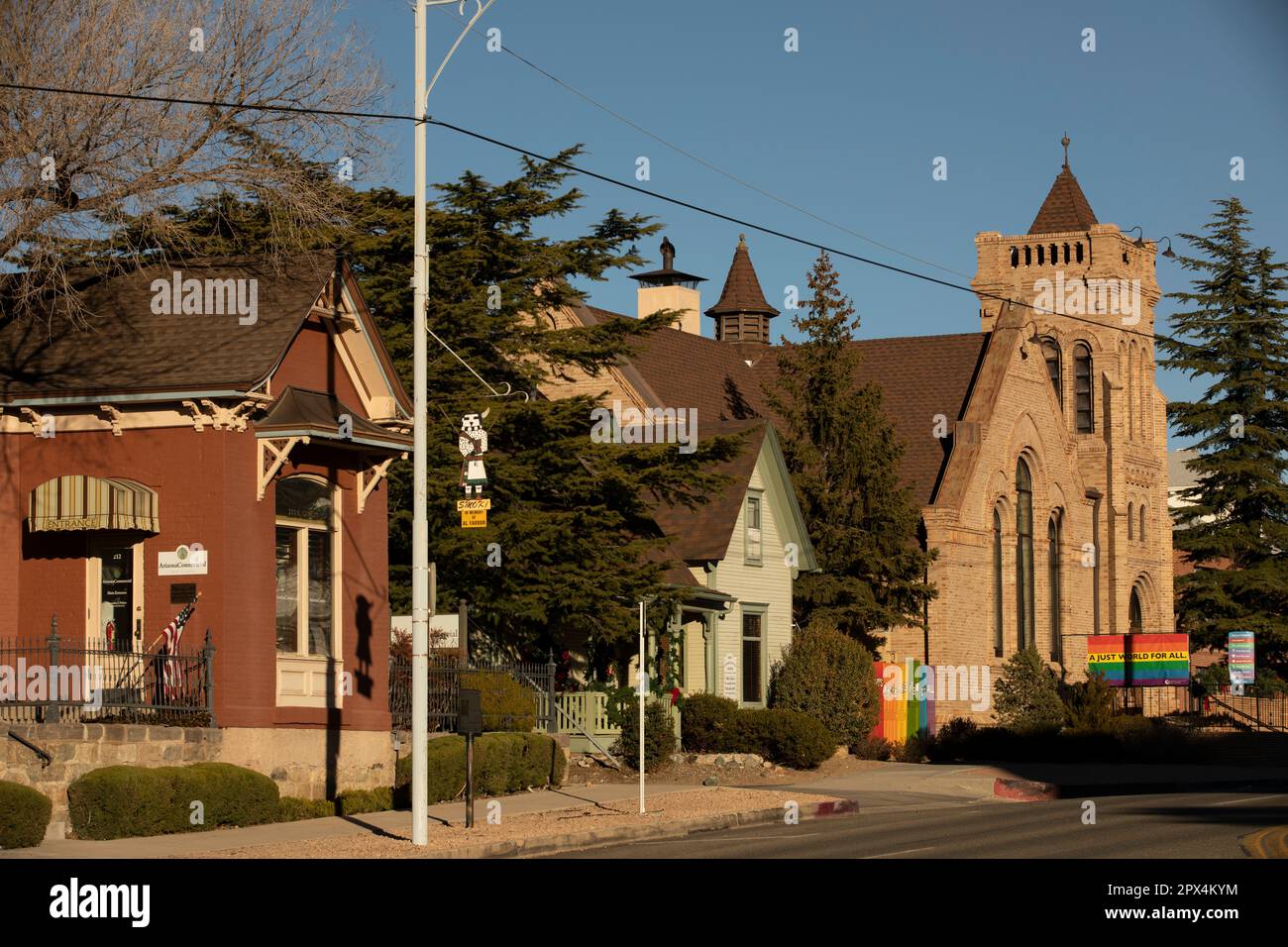 Prescott, Arizona, USA - January 9, 2022: Sunset light shines on ...