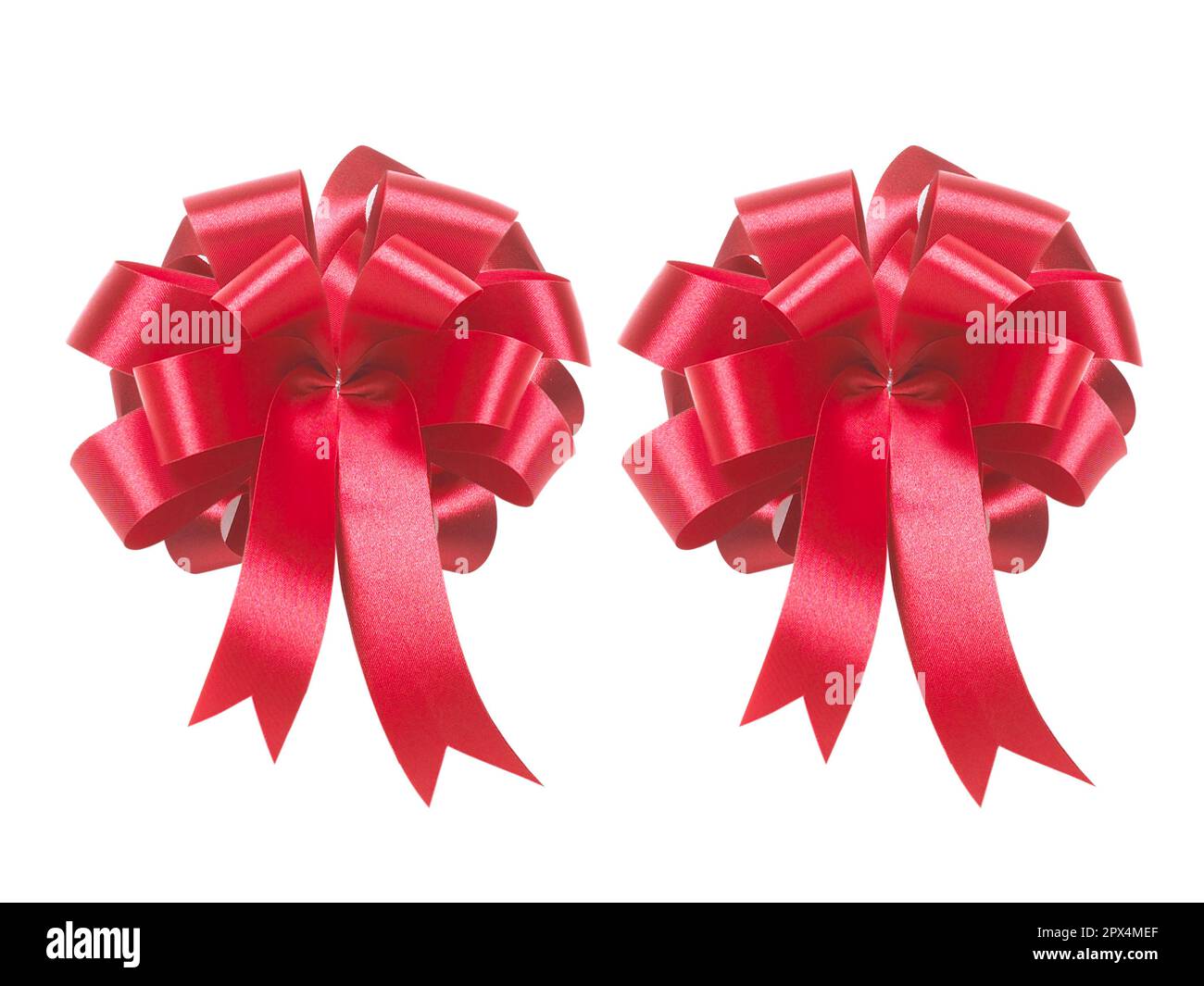 Red ribbon bow isolated on white background Stock Photo - Alamy