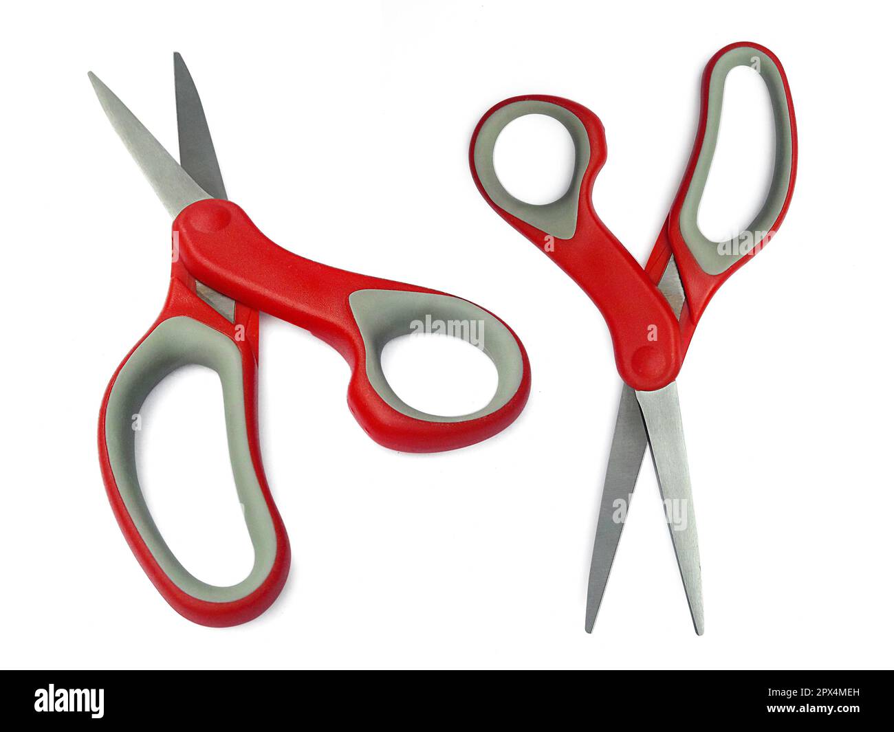 Red scissors isolated on a white background Stock Photo - Alamy