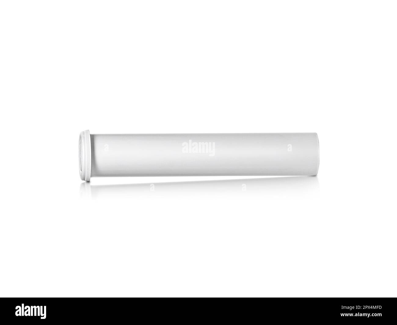 Round white matte aluminum tube with cap for effervescent or carbon ...