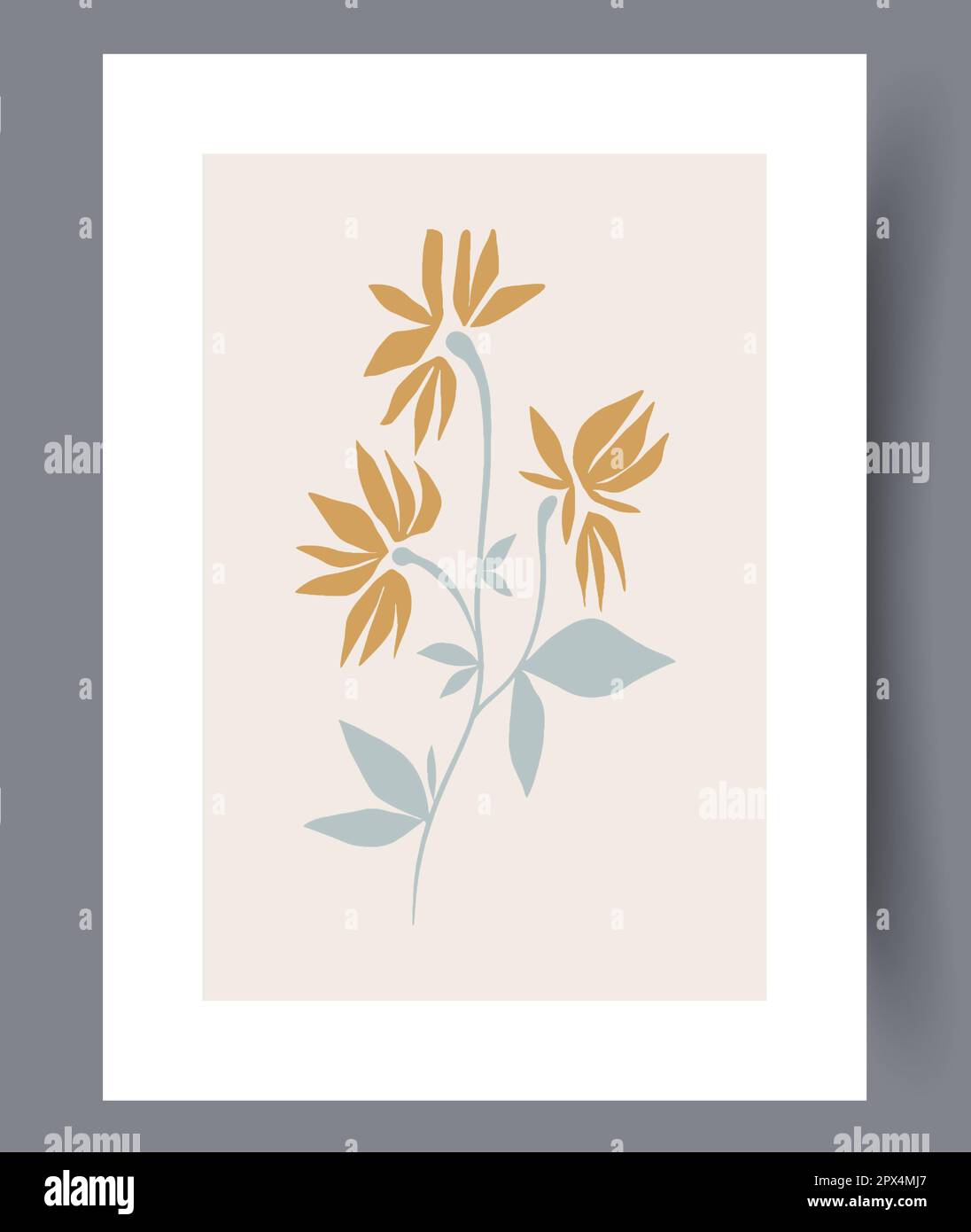 Still life flowers minimalism wall art print Stock Vector Image & Art ...