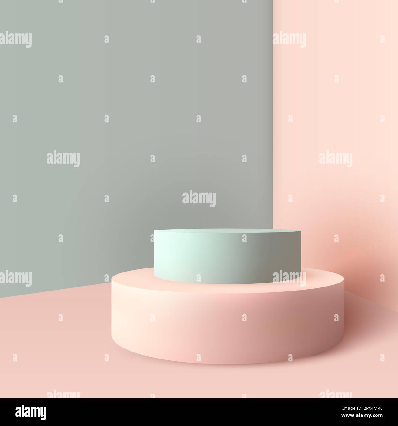 Realistic round cylindrical podium. The minimum scene to display the ...
