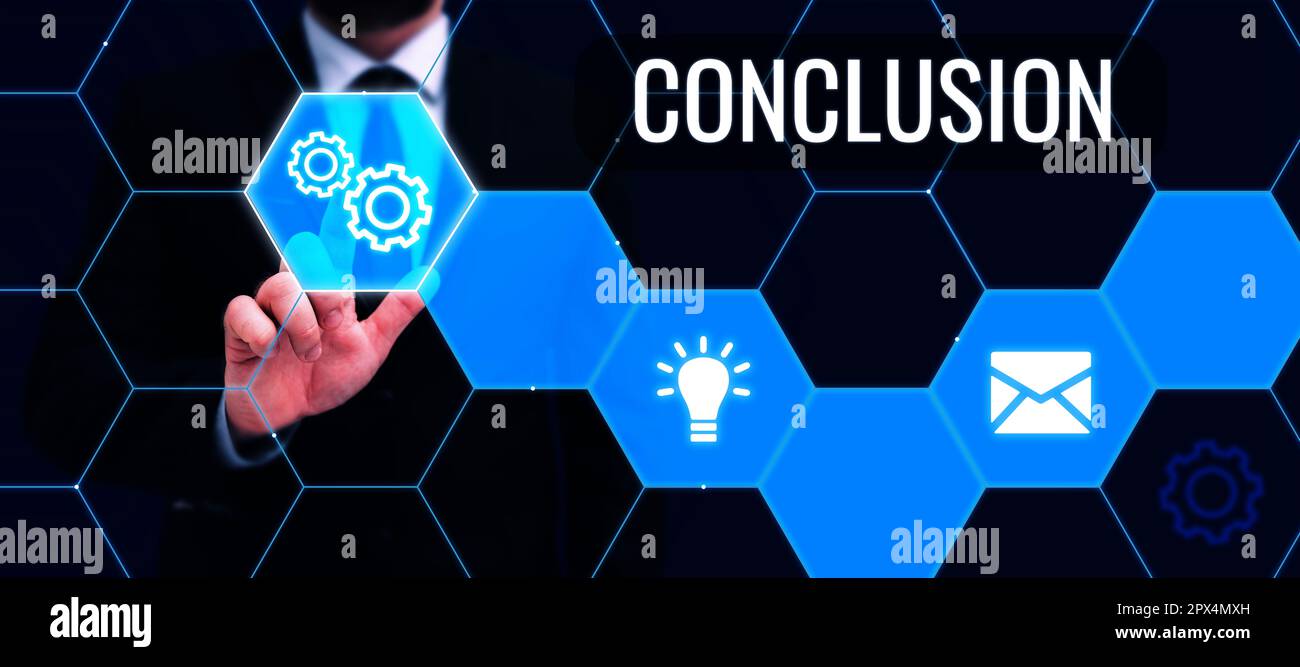 Text caption presenting Conclusion, Business showcase Results analysis ...