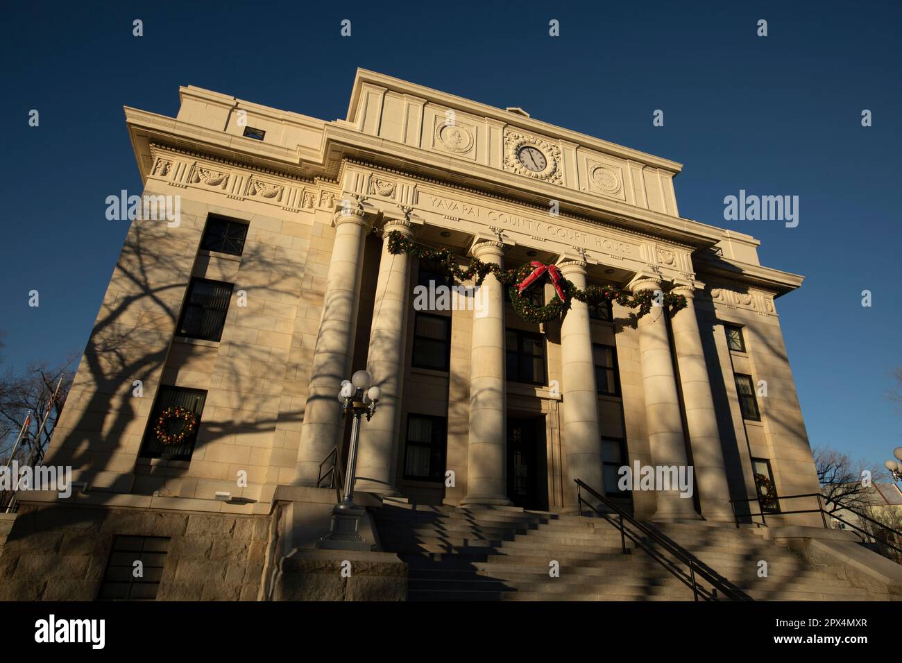 Prescott, Arizona, USA - January 9, 2022: Sunset light shines on the ...