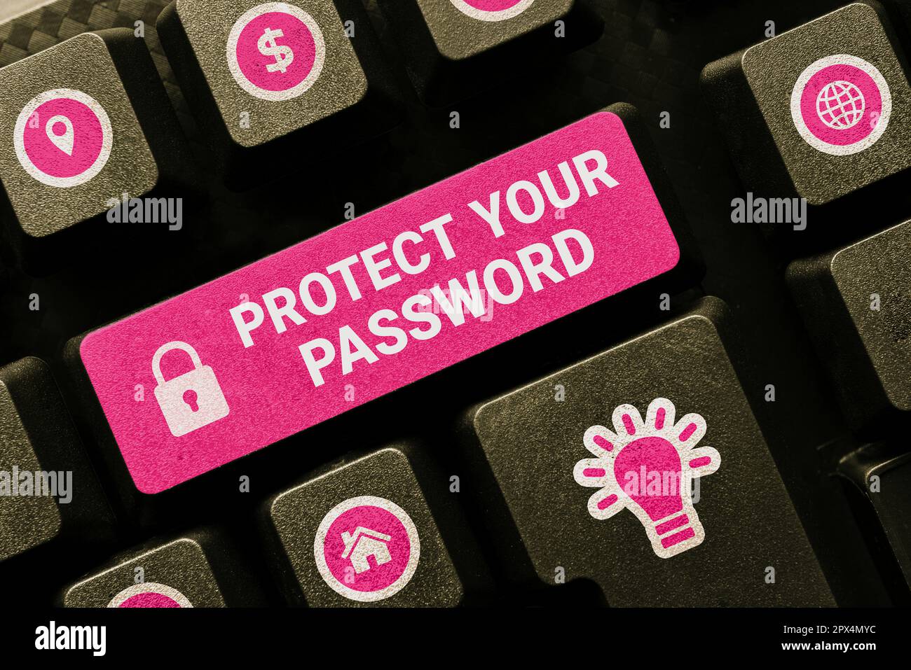 Sign displaying Protect Your Password, Word for protects information ...