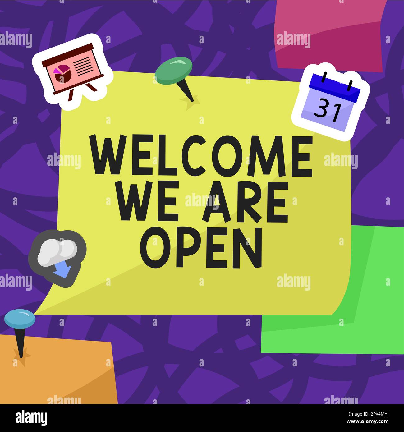 Conceptual display Welcome We Are Open, Concept meaning Greeting making ...