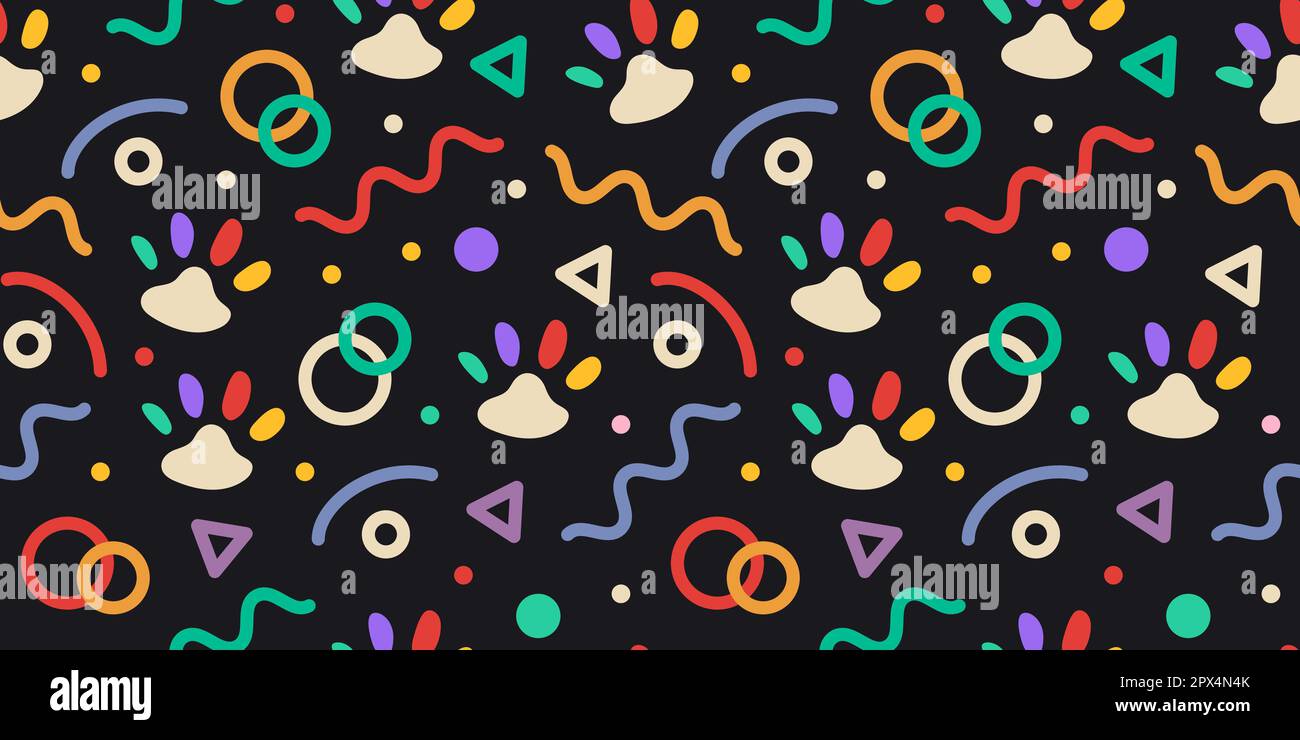 Fun colorful line doodle seamless pattern Stock Vector Image & Art - Alamy