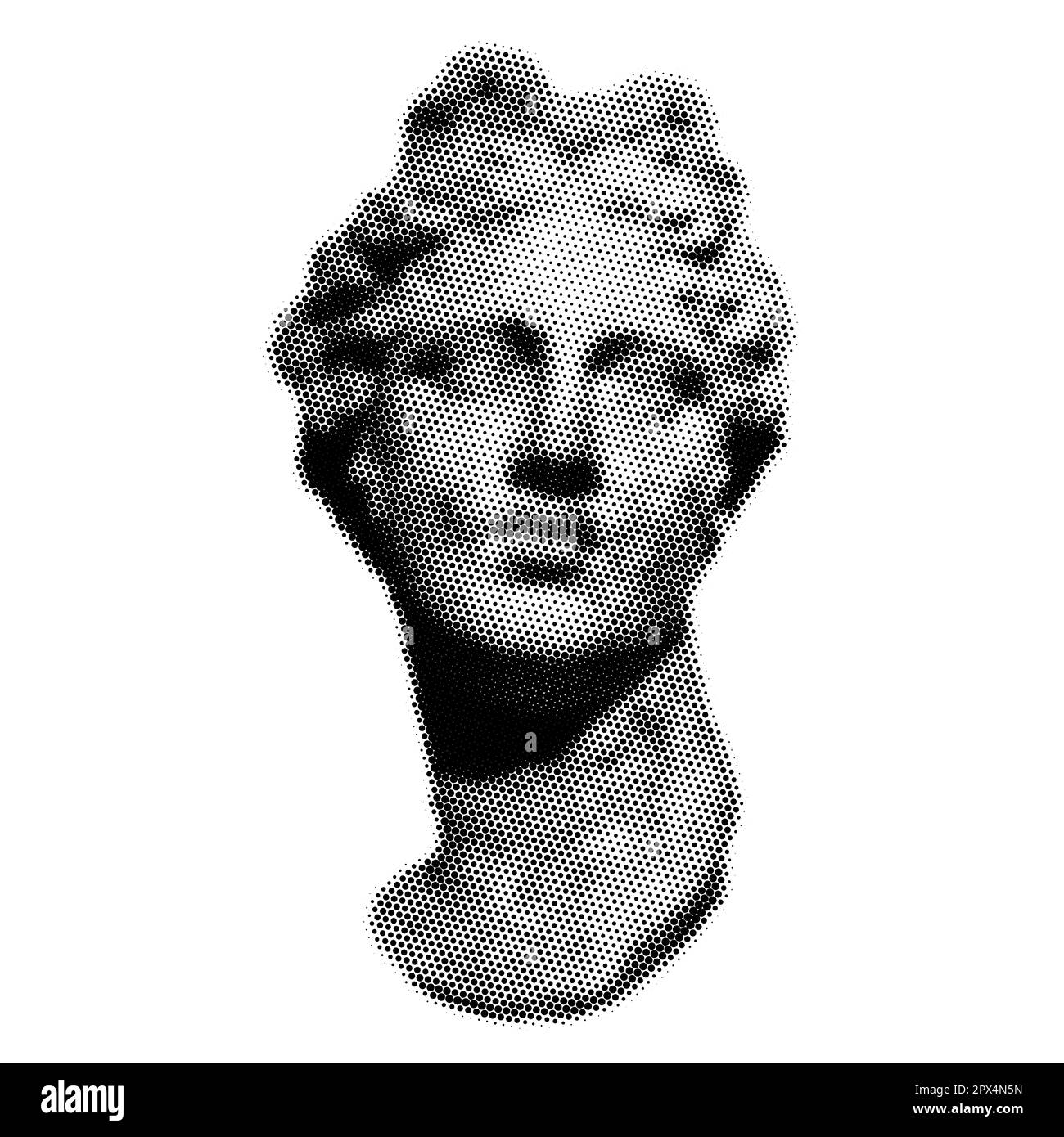 Halftone Greece modern statue. Collage design element in trendy ...