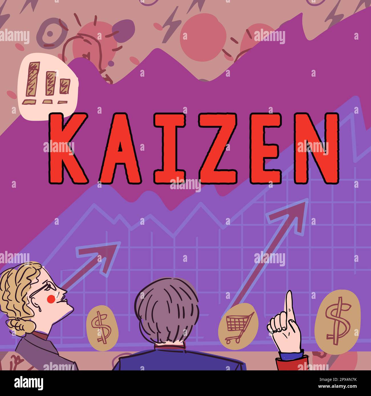 Text showing inspiration Kaizen, Word for a Japanese business ...