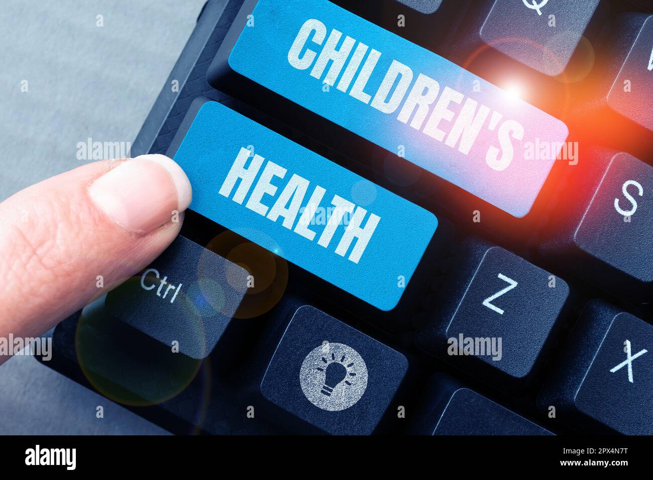 Sign displaying Children's Health, Word Written on kid condition of ...