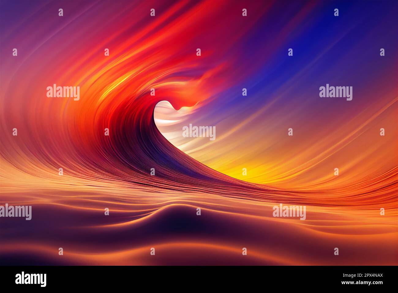 Colorful wave art design 3D illustration background Stock Photo - Alamy