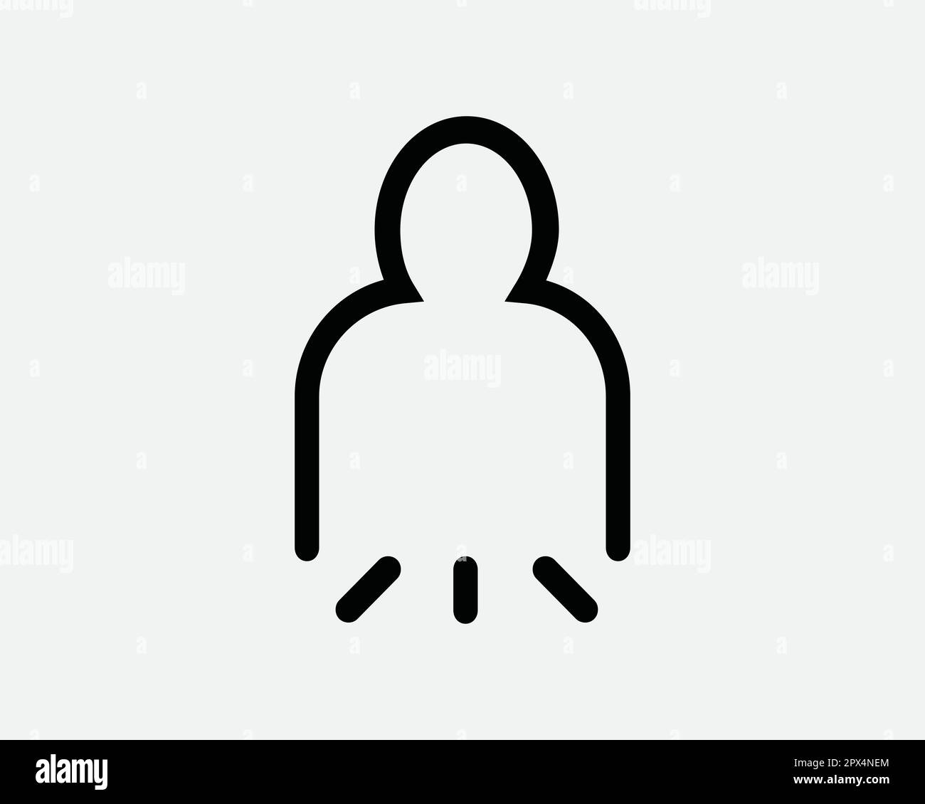 User Account Human Person Stick Figure Black and White Line Icon Sign ...
