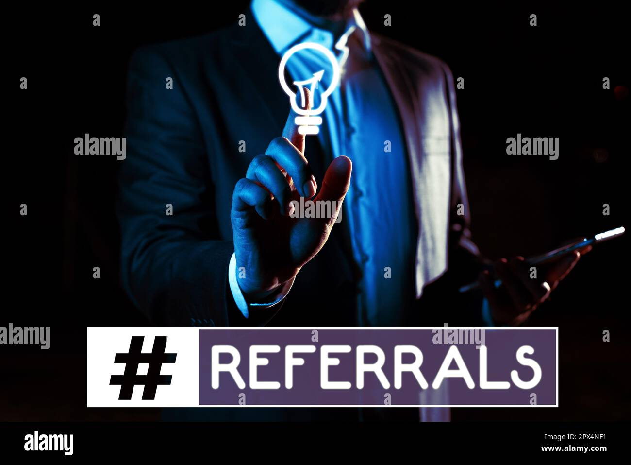 Text caption presenting Referrals, Word Written on Act of referring ...