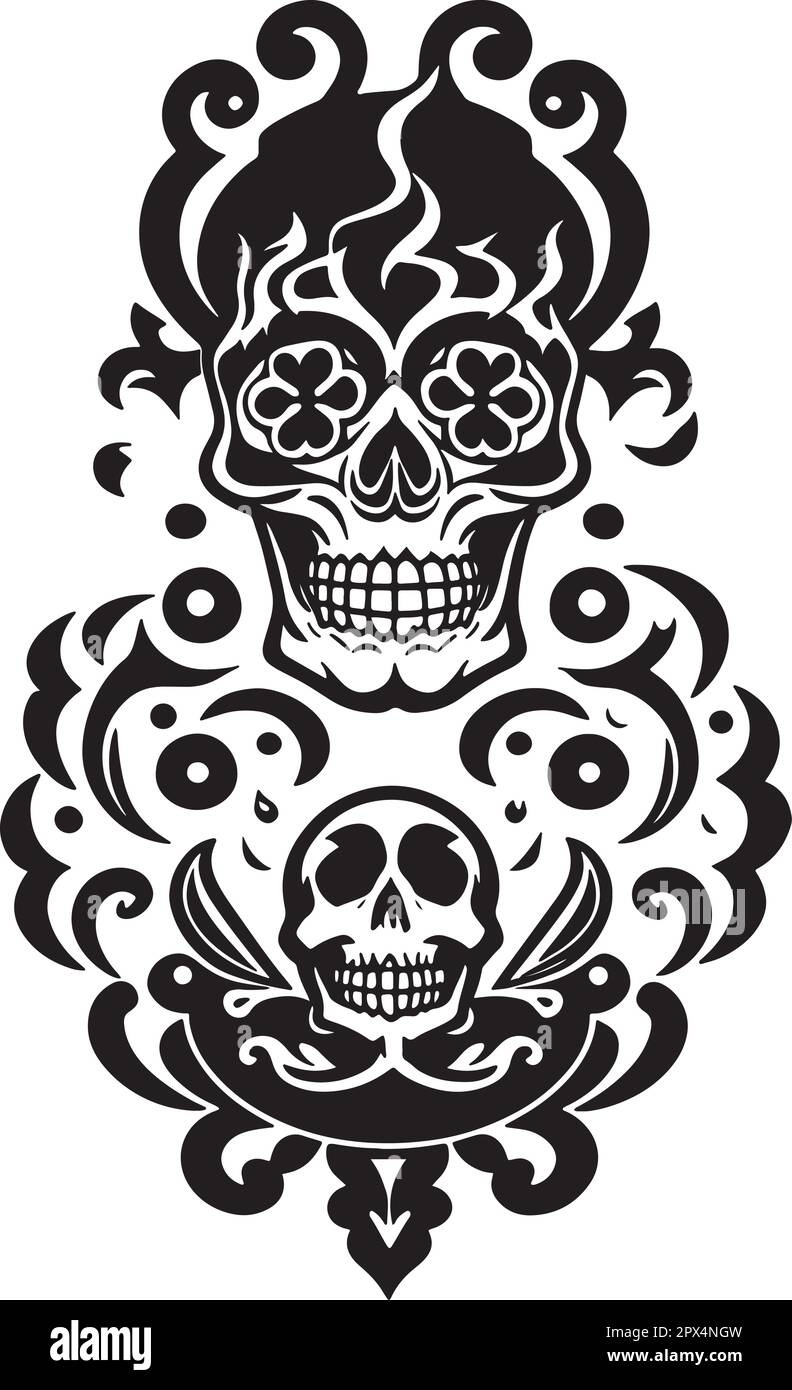 Great skull tattoo emblem art symbol vector Stock Vector Image & Art ...